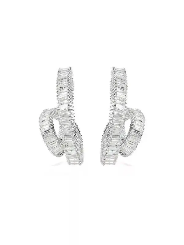 SWAROVSKI Matrix Baguette-cut Hoop Earrings