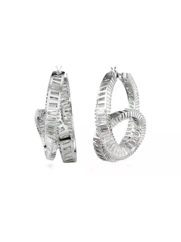 SWAROVSKI Matrix Baguette-cut Hoop Earrings