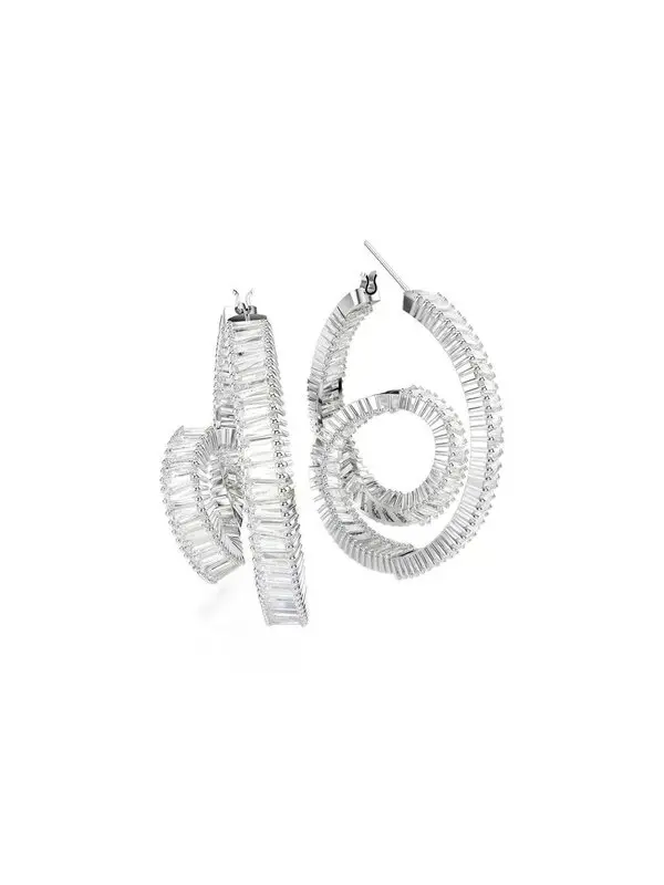 SWAROVSKI Matrix Baguette-cut Hoop Earrings