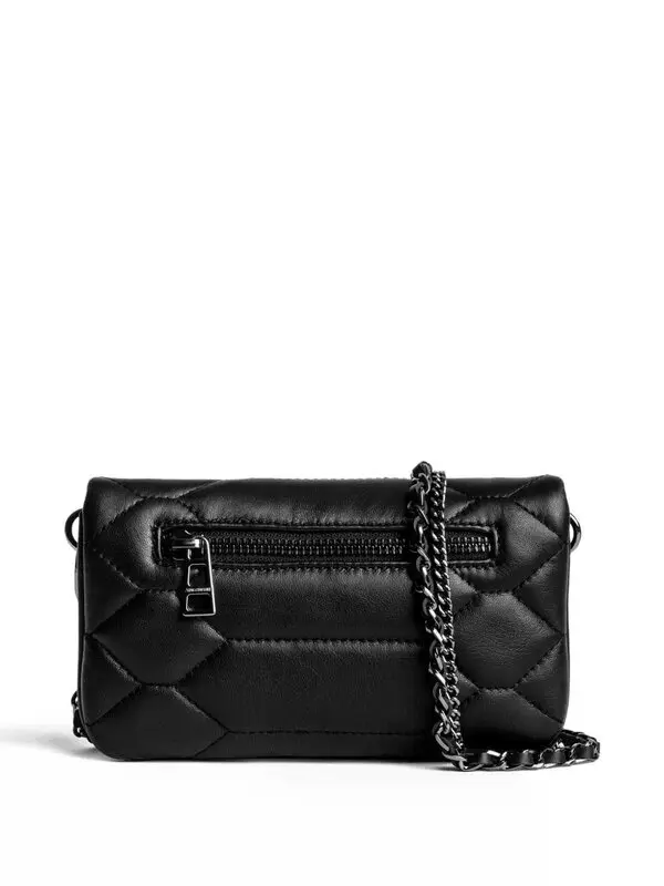 Zadig&Voltaire Mini Quilted Leather Shoulder Bag With Embellished Wings - Black