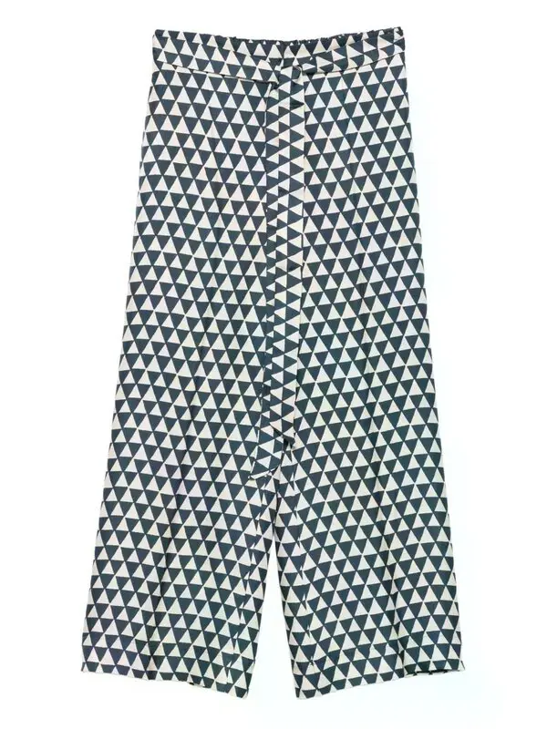 Max Mara Triangle-pattern Silk Trousers