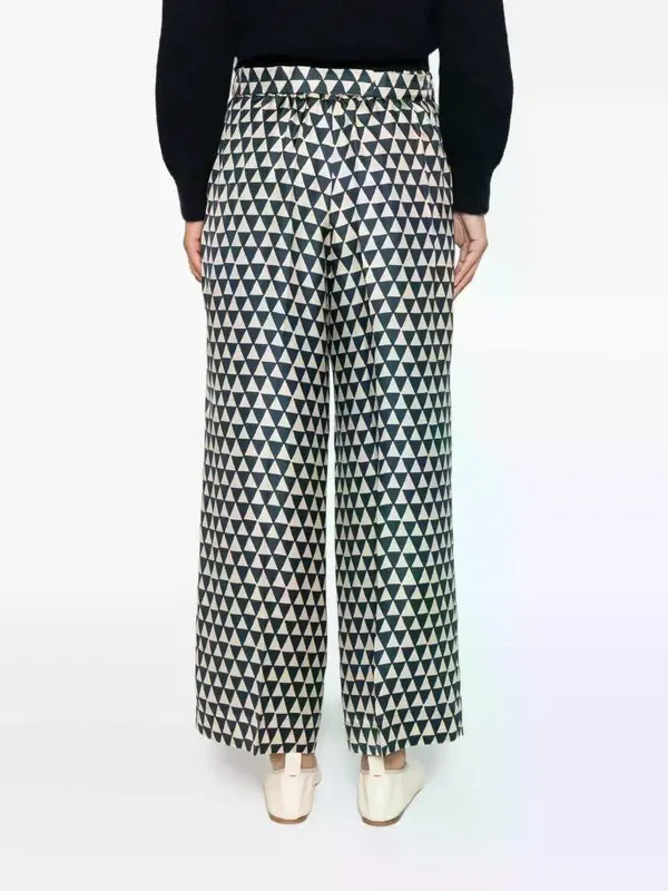 Max Mara Triangle-pattern Silk Trousers