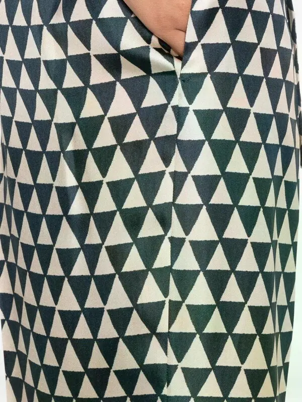 Max Mara Triangle-pattern Silk Trousers
