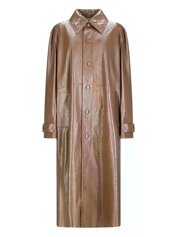 JIL SANDER Buttoned-up Leather Coat