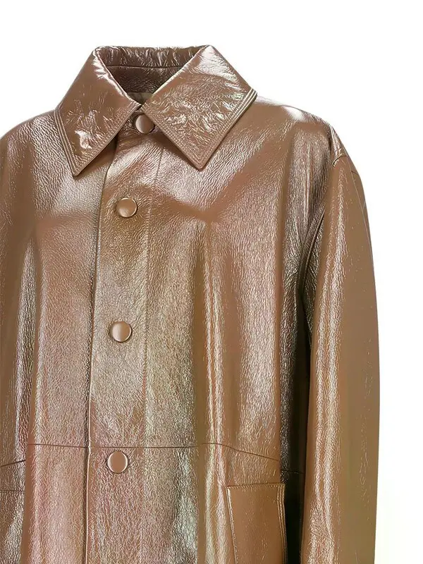 JIL SANDER Buttoned-up Leather Coat