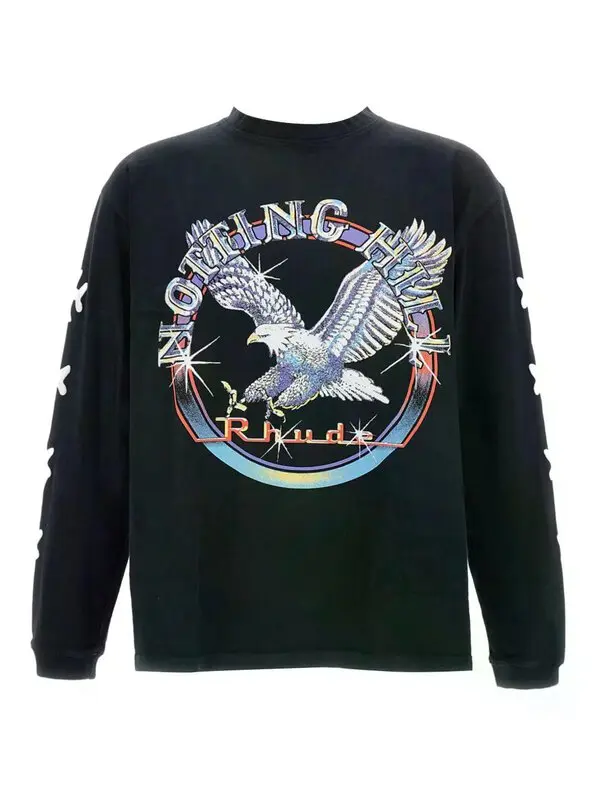 Rhude Eagle-print Ribbed Sweatshirt - Black