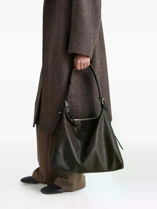 LEMAIRE Belted Hobo Leather Shoulder Bag - Brown