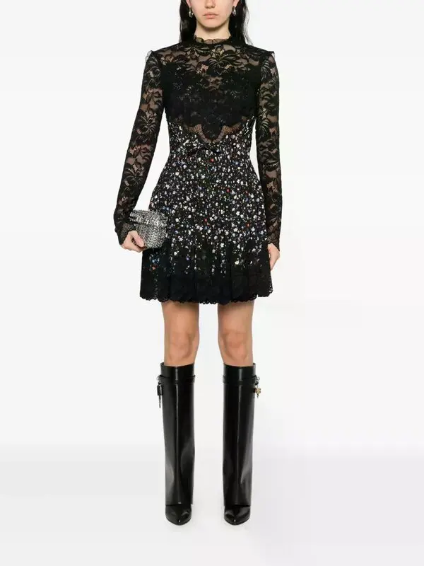 Rabanne Lace Floral-print Mini Dress
