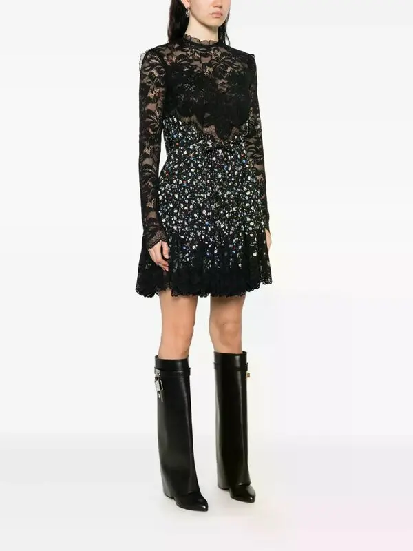 Rabanne Lace Floral-print Mini Dress