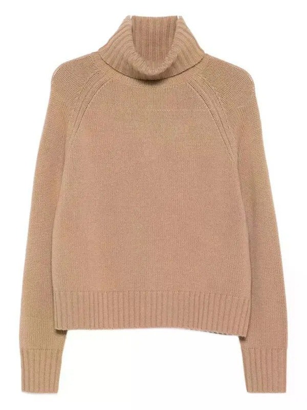 ALLUDE Turtleneck Raglan-sleeve Sweater