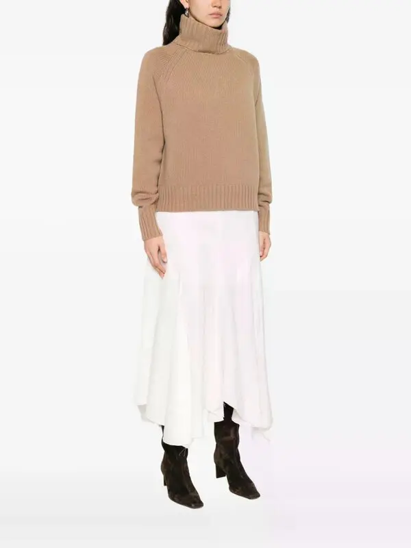 ALLUDE Turtleneck Raglan-sleeve Sweater