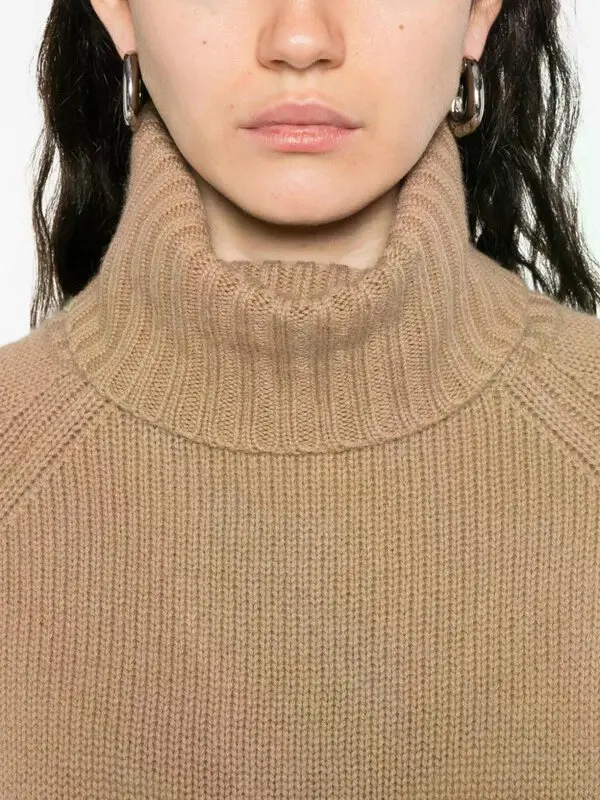 ALLUDE Turtleneck Raglan-sleeve Sweater