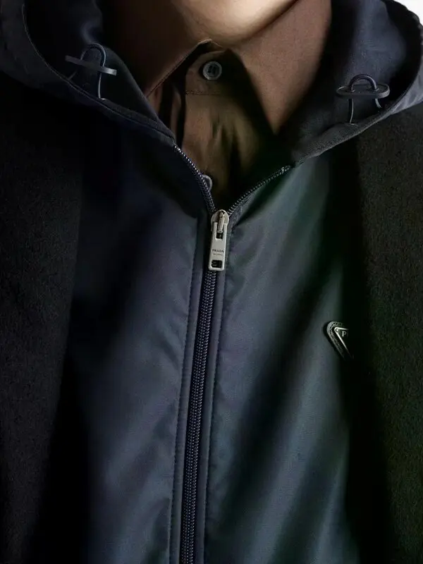 Prada Zip-up Jacket With Drawstring Hood