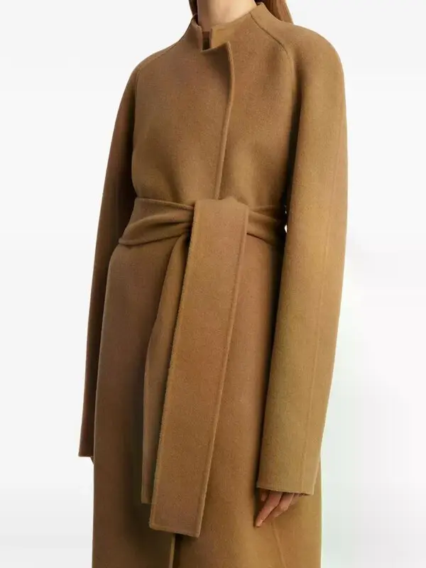 Khaite Belted Single-breasted Wrap Coat - Brown