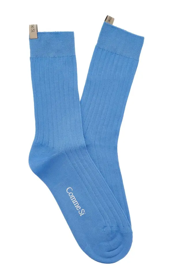 Comme Si The Yves Cotton Socks - Blue