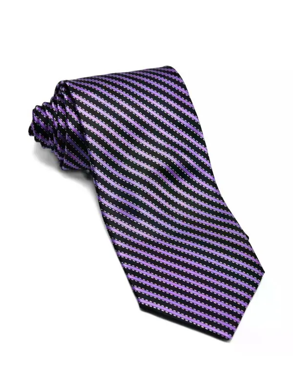 CASTANGIA Striped Silk Tie - Black