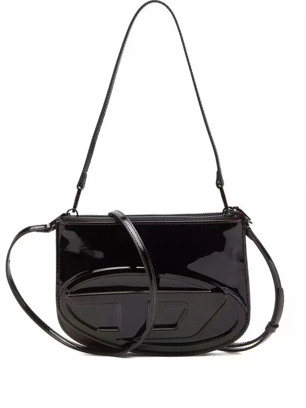 DIESEL® 1dr Twin Patent-leather Shoulder Bag - Black