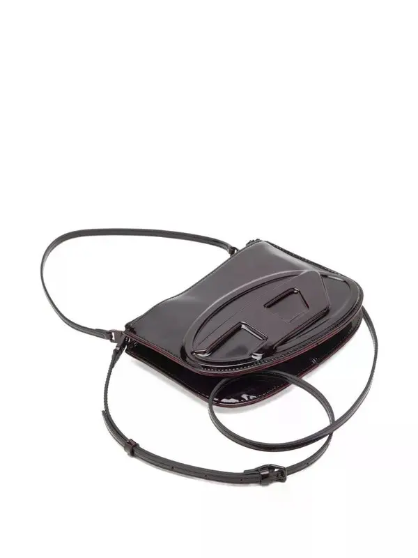 DIESEL® 1dr Twin Patent-leather Shoulder Bag - Black