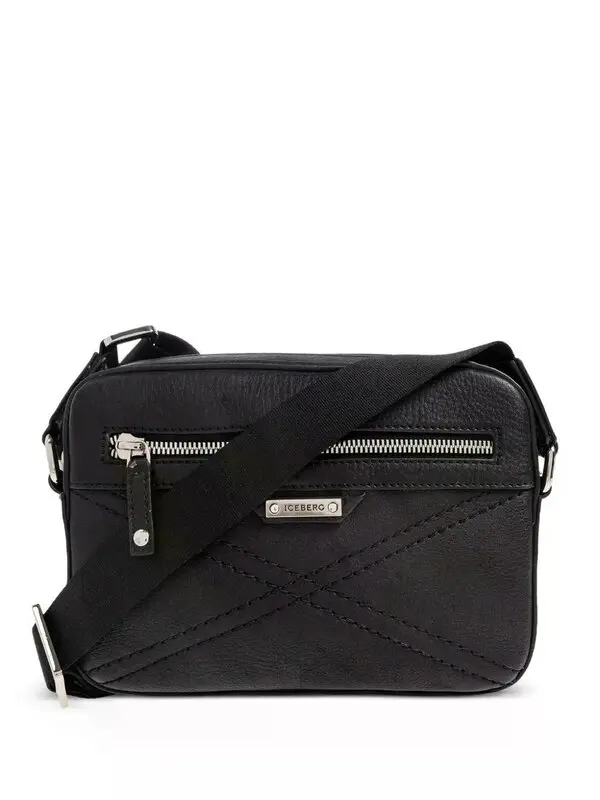 Iceberg Leather Shoulder Bag - Black