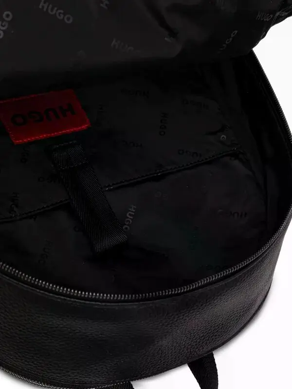 Hugo Leather-effect Backpack With Logo Plaque