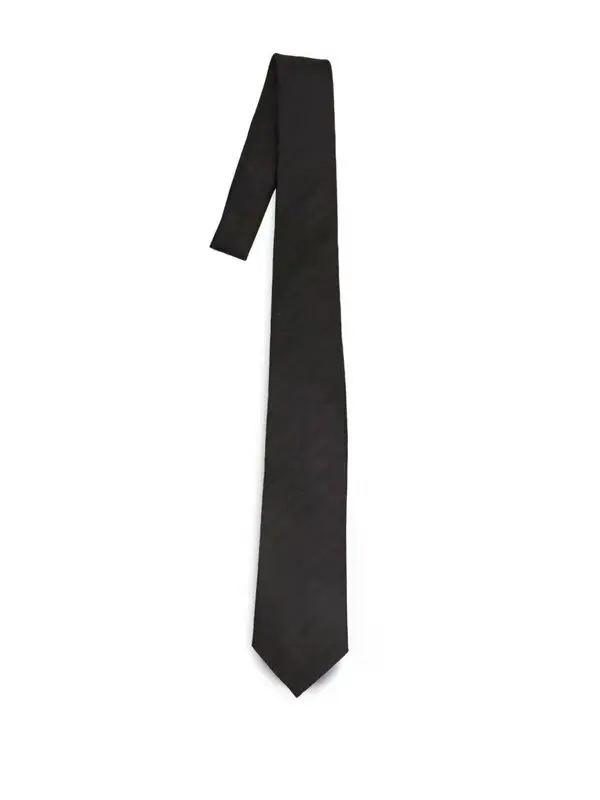 Saint Laurent Diagonal-stripes Jacquard Tie - Black