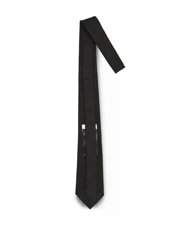 Saint Laurent Diagonal-stripes Jacquard Tie - Black