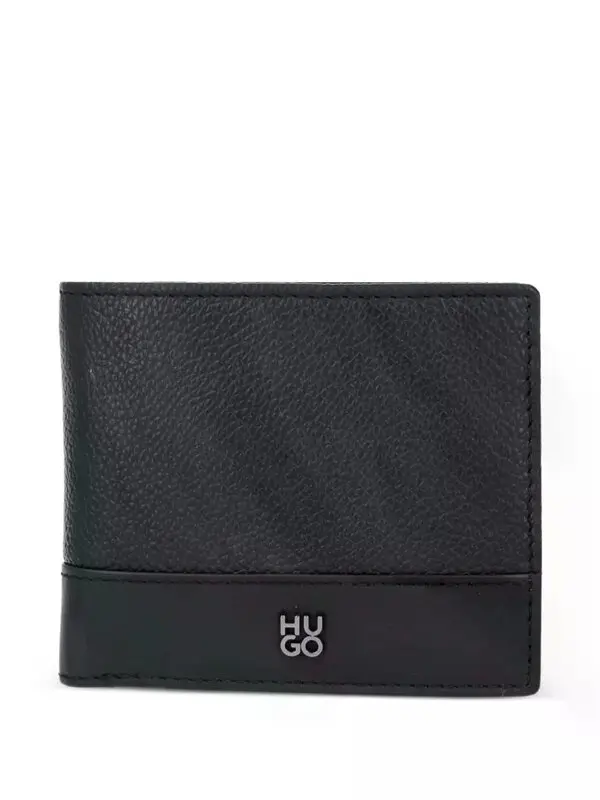 Hugo Logo-plaque Leather Wallet - Black