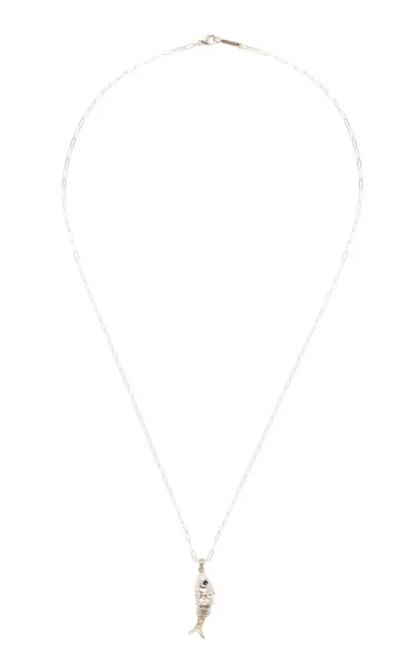 Chan Luu Sterling Topaz Fish Pendant Necklace