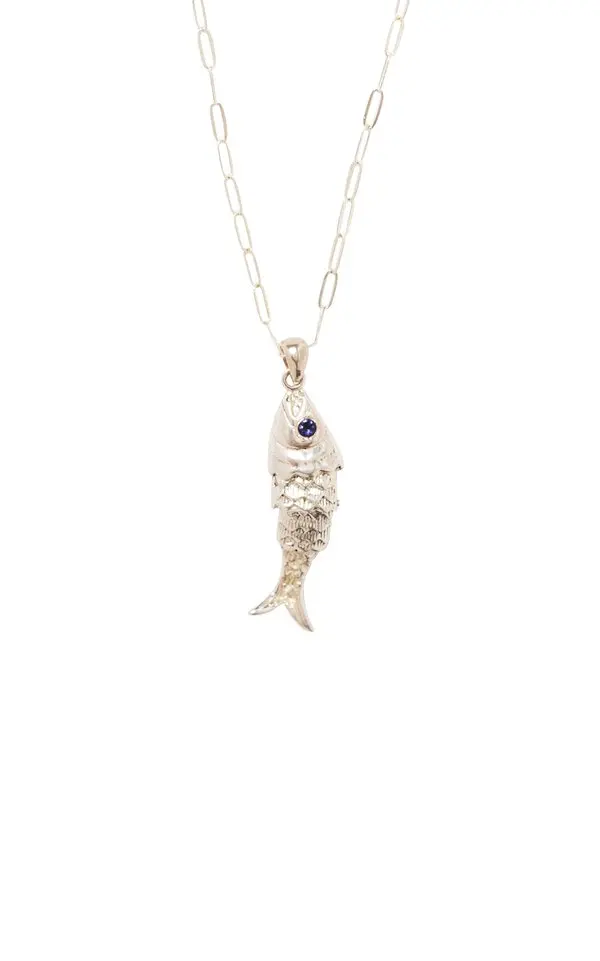 Chan Luu Sterling Topaz Fish Pendant Necklace