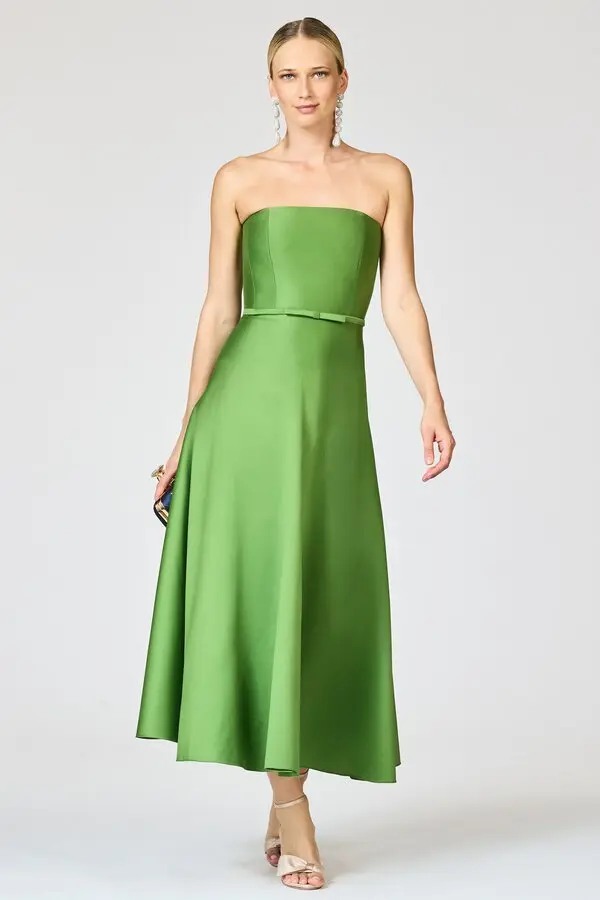 Sachin & Babi Darian Strapless Tea-length Dress - Green Garnet