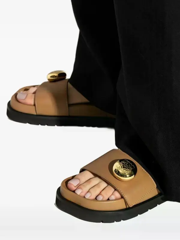 Loewe Leather Button-embellished Sandals