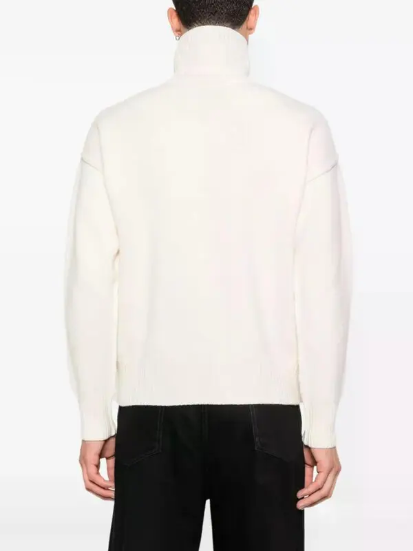 AMI Paris De Coeur Logo Wool Turtleneck Sweater