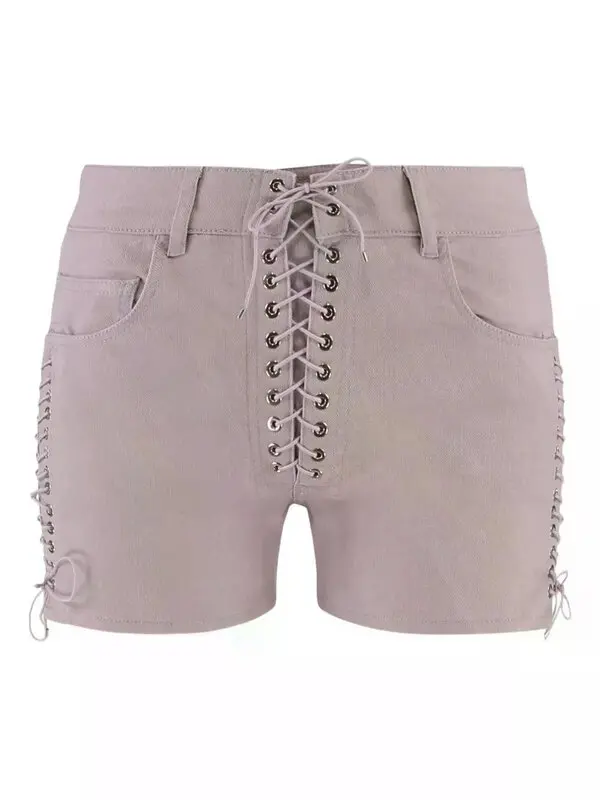 LUDOVIC DE SAINT SERNIN Lace-up Cotton Shorts - Pink