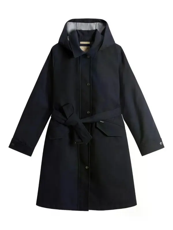 Woolrich Hooded Belted Water-resistant Trench Coat