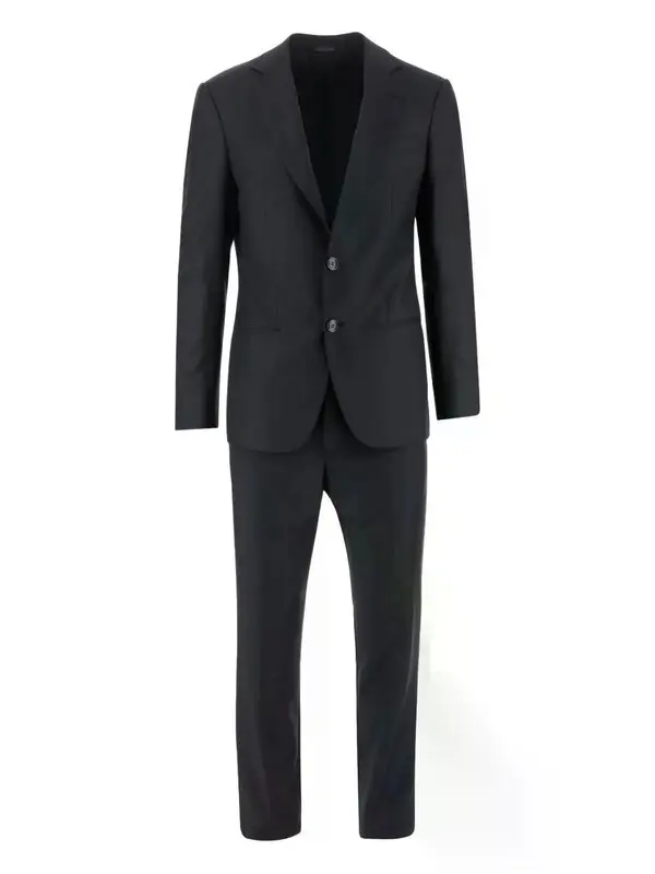 Giorgio Armani Button-fastening Wool Suit - Blue