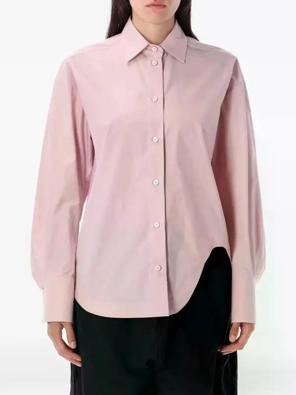 Attico Curved-hem Button-up Shirt