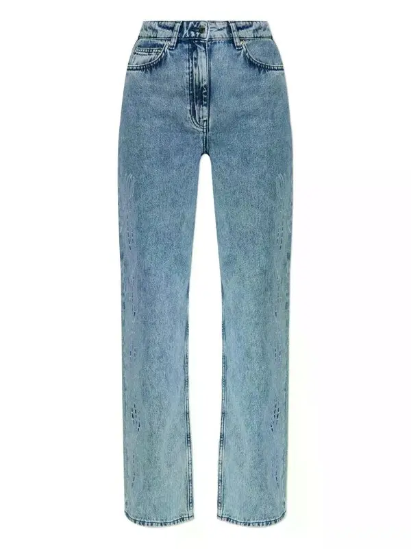 IRO PARIS Embroidered Cotton Straight Leg Jeans