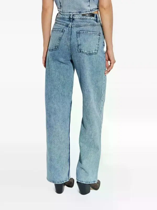 IRO PARIS Embroidered Cotton Straight Leg Jeans