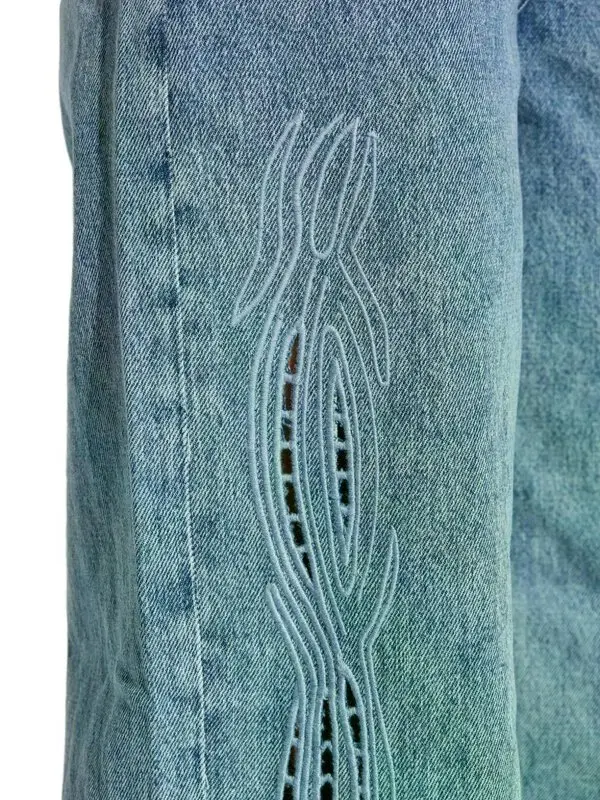 IRO PARIS Embroidered Cotton Straight Leg Jeans