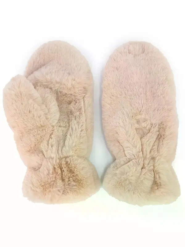 Apparis Coco Faux-fur Mittens - Neutrals