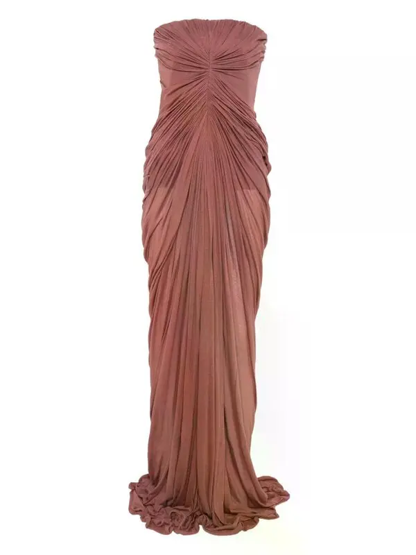 Rick Owens Draped Strapless Maxi Dress