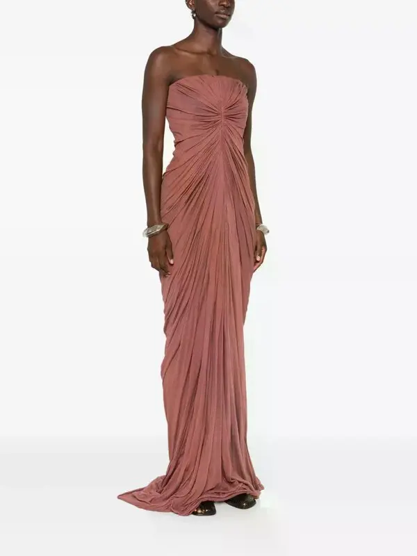 Rick Owens Draped Strapless Maxi Dress