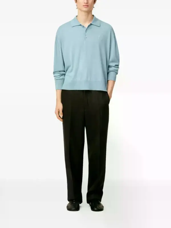 AMI Paris De Coeur Wool Polo Shirt