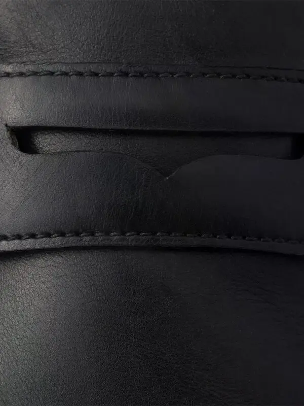 Prada Leather Loafers With Screen-printed Logo