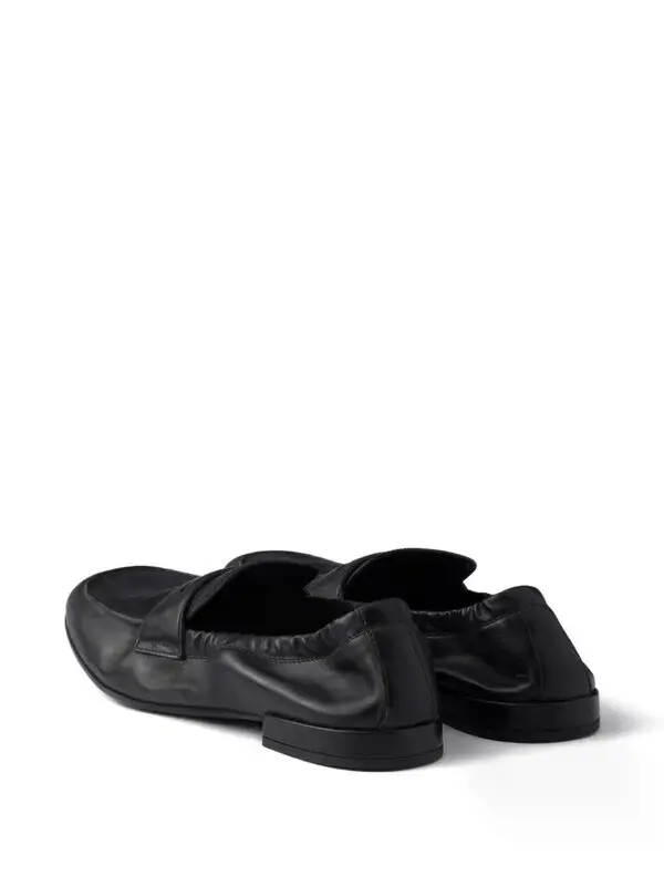 Prada Leather Loafers With Screen-printed Logo