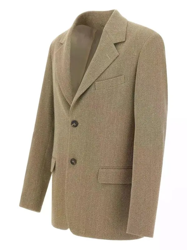 GOLDEN GOOSE Herringbone Notched-lapel Blazer - Brown
