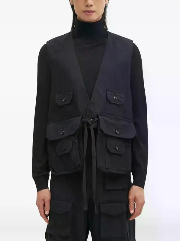 Engineered Garments Multi-pocket Belted Vest - Black