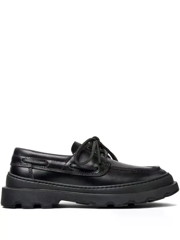 Camper Leather Lace-up Loafers - Black
