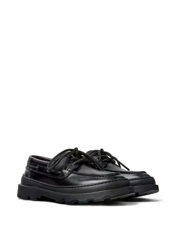 Camper Leather Lace-up Loafers - Black