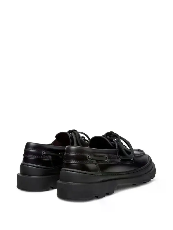Camper Leather Lace-up Loafers - Black